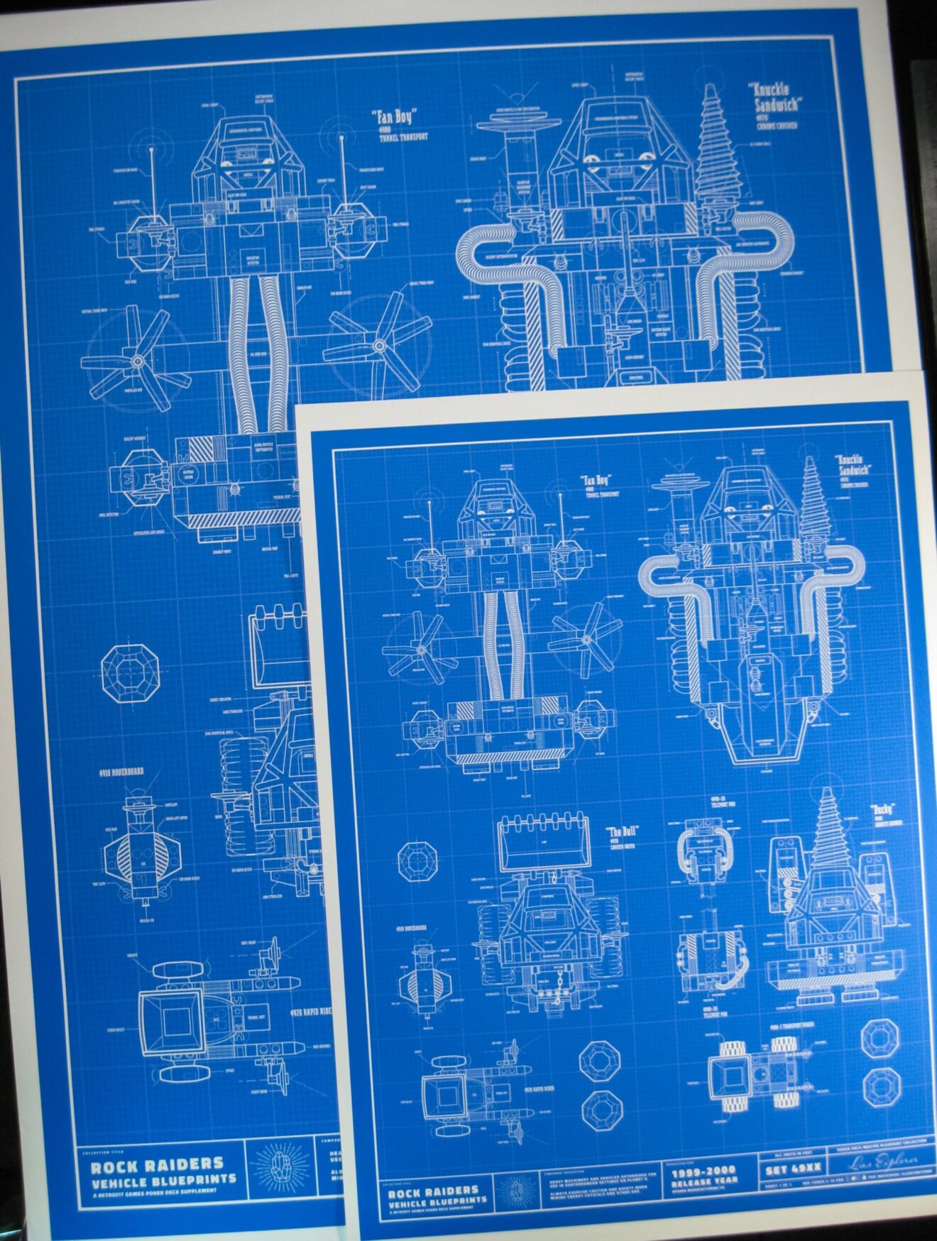 Rock Raiders Blueprint Poster - R e t r o f i t Playing Cards