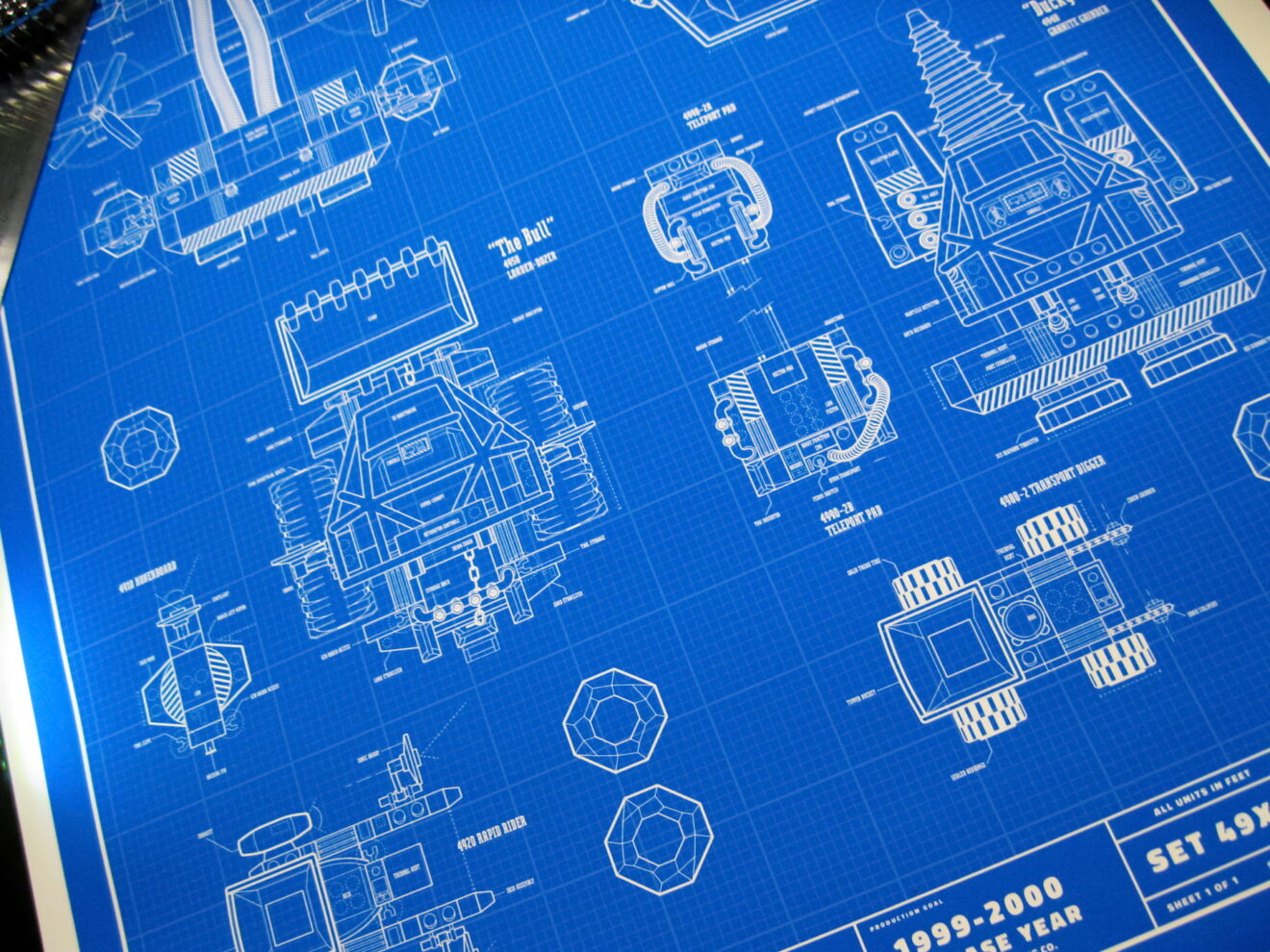 Rock Raiders Blueprint Poster - R e t r o f i t Playing Cards